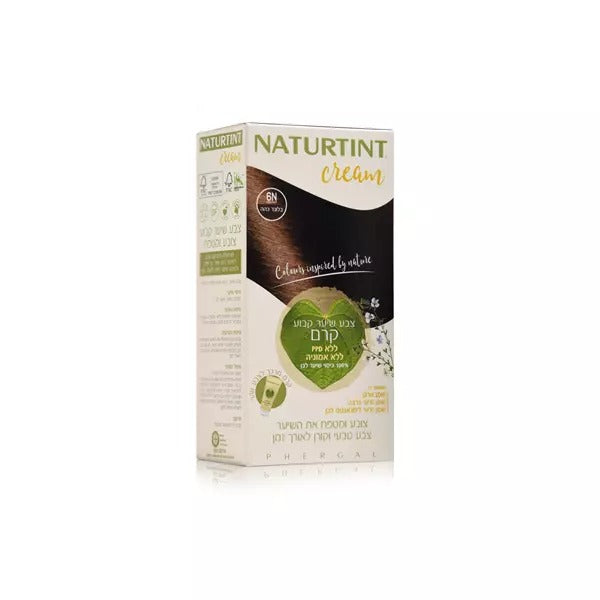 צבע שיער קרמי NATURTINT 6N בלונד כהה - ללא אמוניה 100% כיסוי שיער לבן ...